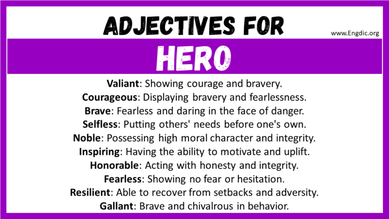 20+ Best Words to Describe Hero, Adjectives for Hero - EngDic