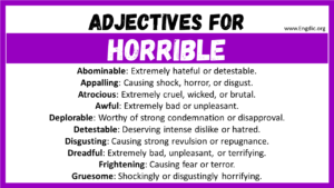 20+ Best Words to Describe Horrible, Adjectives for Horrible - EngDic
