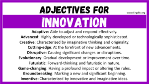 20+ Best Words to Describe Innovation, Adjectives for Innovation - EngDic