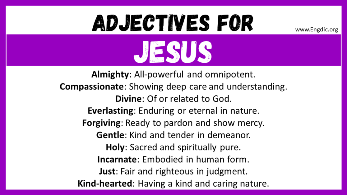20+ Best Words to Describe Jesus, Adjectives for Jesus - EngDic