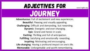 20+ Best Words to Describe Journey, Adjectives for Journey - EngDic