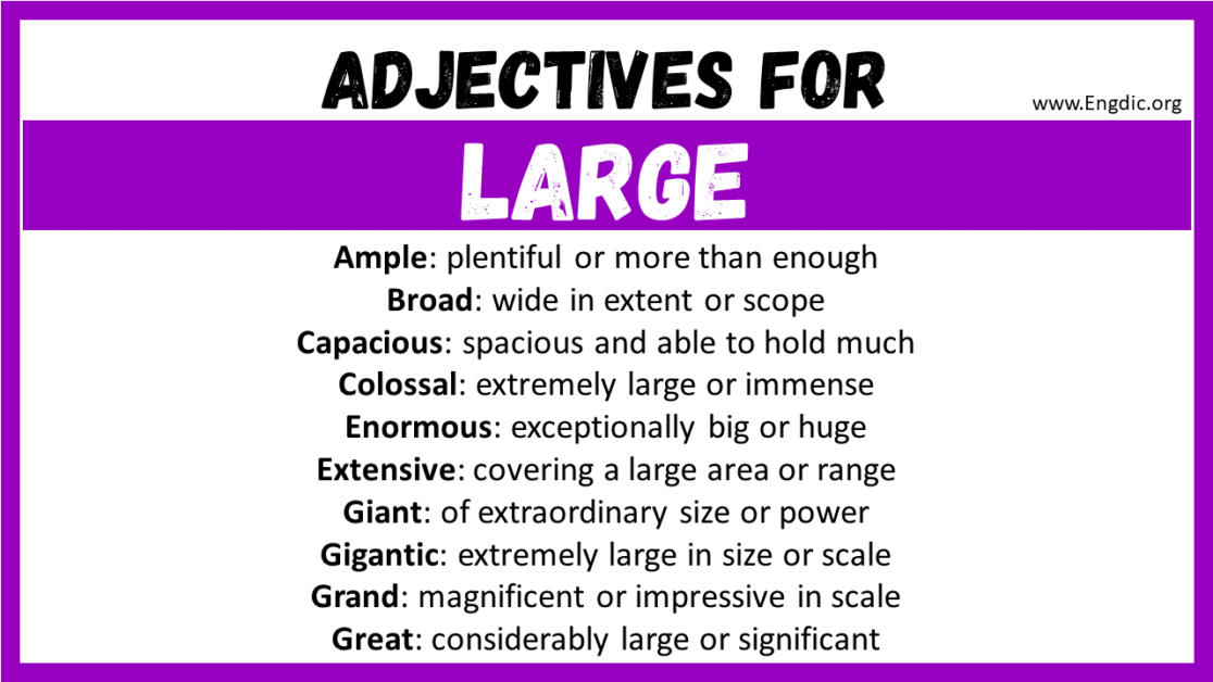 20+ Best Words to Describe Large, Adjectives for Large - EngDic