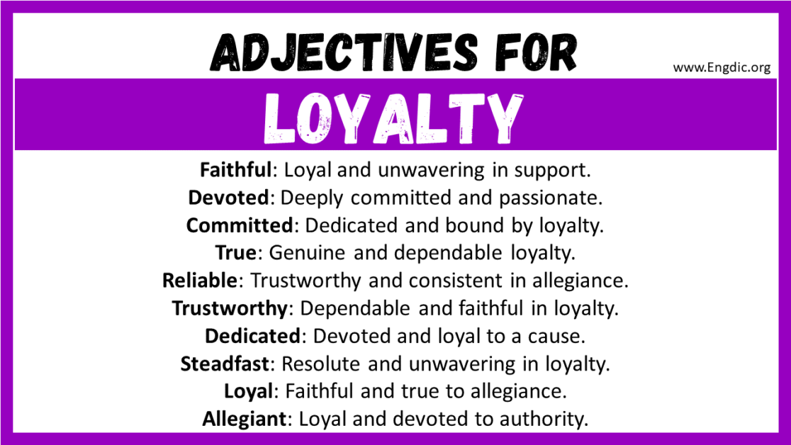 20+ Best Words to Describe Loyalty, Adjectives for Loyalty - EngDic