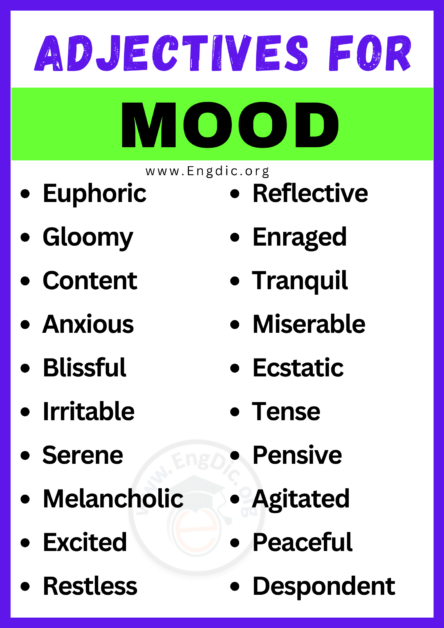 20+ Best Adjectives for Mood, Words to Describe a Mood - EngDic