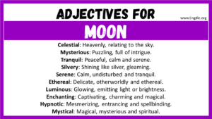20+ Best Words to Describe a Moon, Adjectives for Moon - EngDic