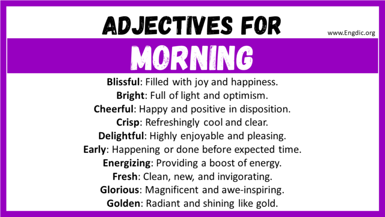 20+ Best Words to Describe Morning, Adjectives for Morning - EngDic