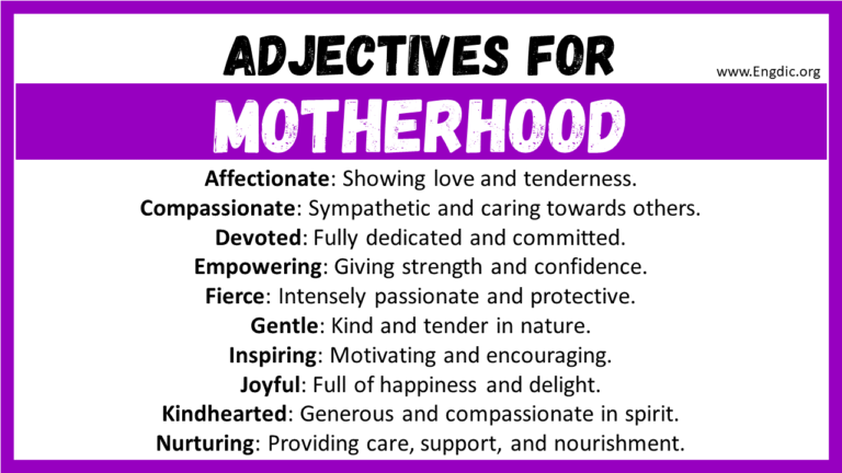 20+ Best Words to Describe Motherhood, Adjectives for Motherhood - EngDic