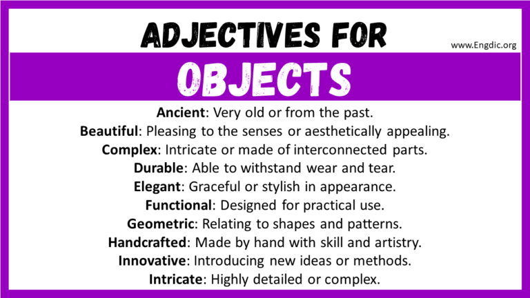 20+ Best Words to Describe Objects, Adjectives for Objects - EngDic
