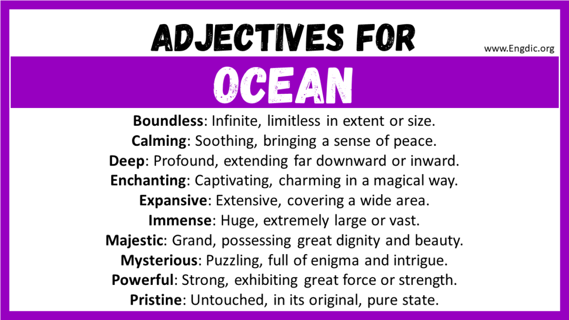 20+ Best Words to Describe Ocean, Adjectives for Ocean - EngDic