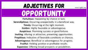 20+ Best Words to Describe Opportunity, Adjectives for Opportunity - EngDic