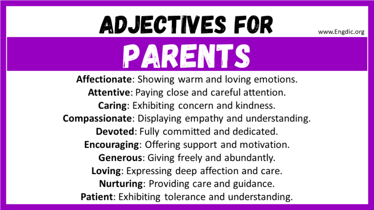20+ Best Words to Describe Parents, Adjectives for Parents - EngDic