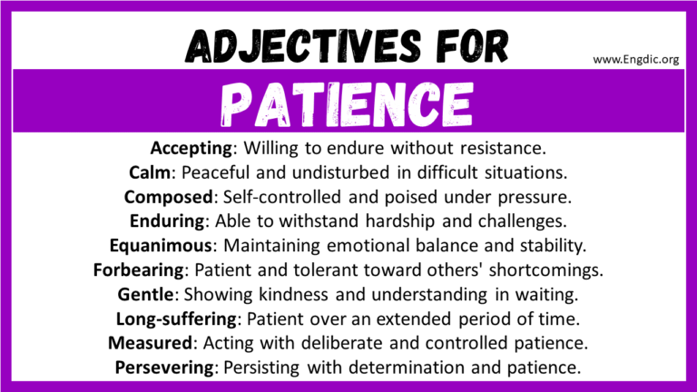 20+ Best Words to Describe Patience, Adjectives for Patience - EngDic