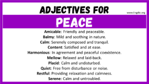 20+ Best Words to Describe Peace, Adjectives for Peace - EngDic