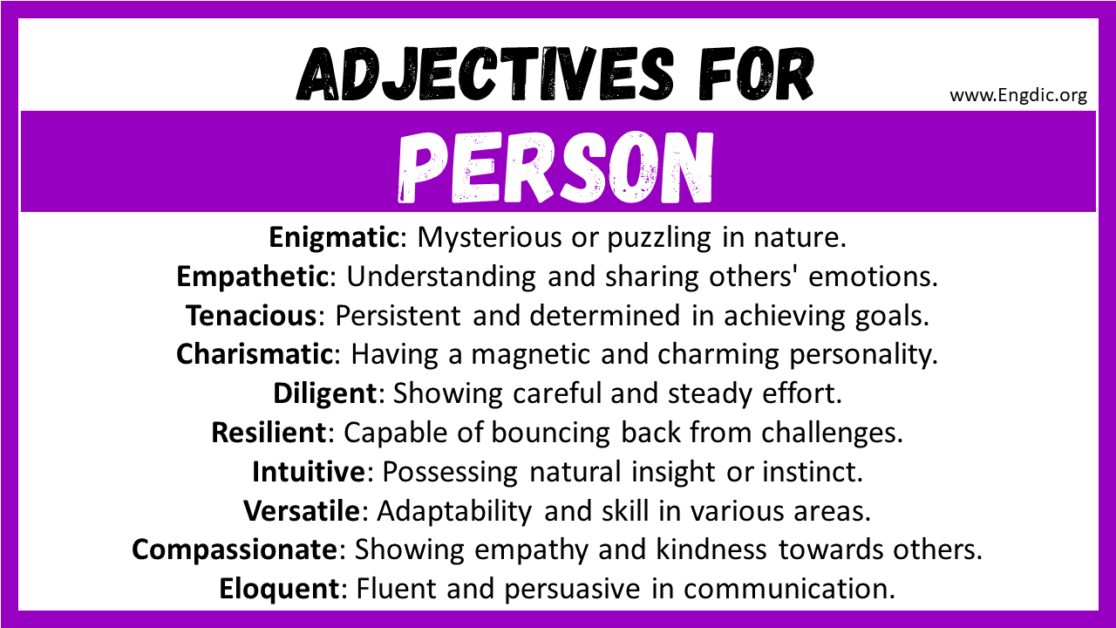 20+ Best Words to Describe Person, Adjectives for Person - EngDic