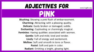 20+ Best Words to Describe Pink, Adjectives for Pink - EngDic