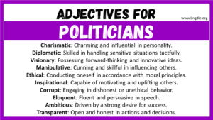 20+ Best Words to Describe Politicians, Adjectives for Politicians - EngDic