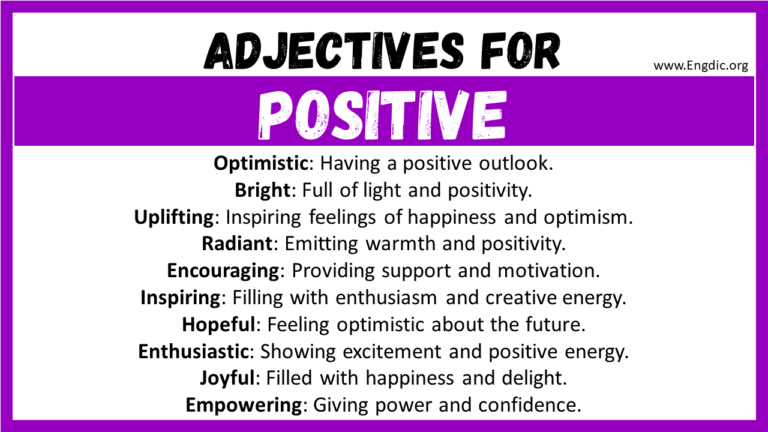 20+ Best Adjectives for Positive, Words to Describe Positive - EngDic