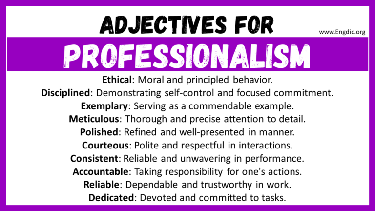 20+ Best Words to Describe Professionalism, Adjectives for ...