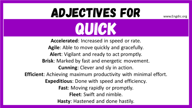 20+ Best Words to Describe Quick, Adjectives for Quick - EngDic