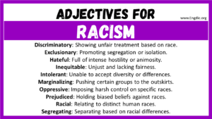 20+ Best Words to Describe Racism, Adjectives for Racism - EngDic