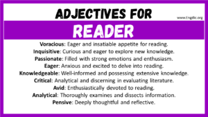 20+ Best Words to Describe Reader, Adjectives for Reader - EngDic