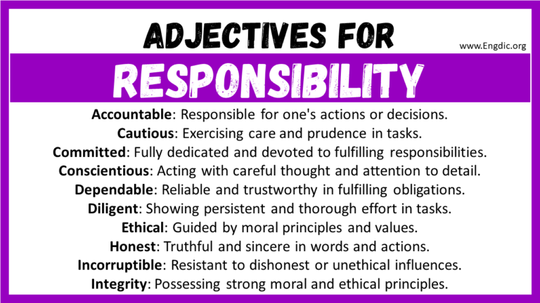 20+ Best Words to Describe Responsibility, Adjectives for ...