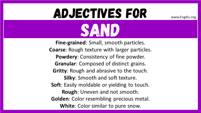 20+ Best Words to Describe Sand, Adjectives for Sand - EngDic