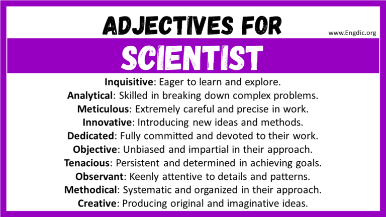20+ Best Words to Describe Scientist, Adjectives for Scientist - EngDic