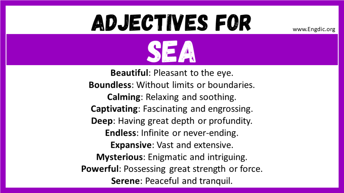 20+ Best Words to Describe Sea, Adjectives for Sea - EngDic