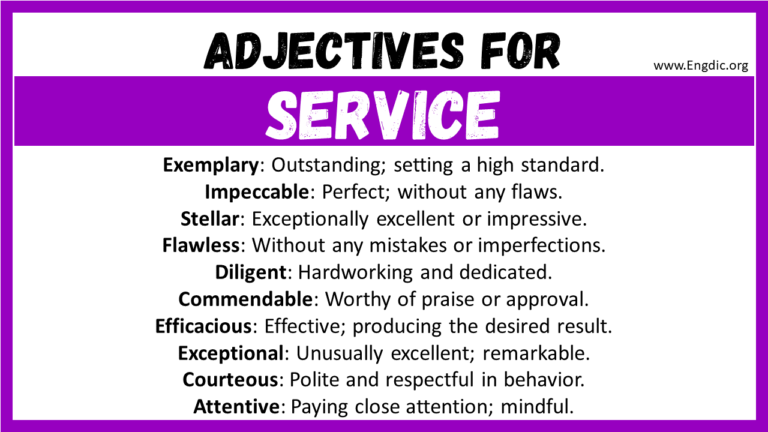 20+ Best Words to Describe Service, Adjectives for Service - EngDic
