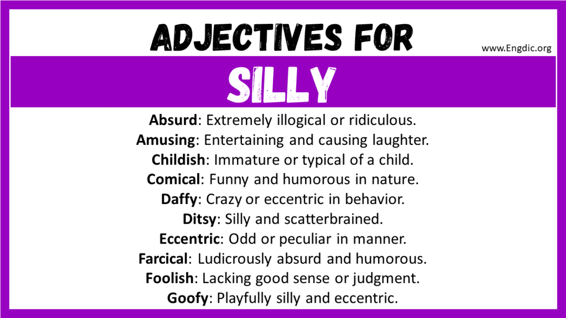 20+ Best Words to Describe Silly, Adjectives for Silly - EngDic