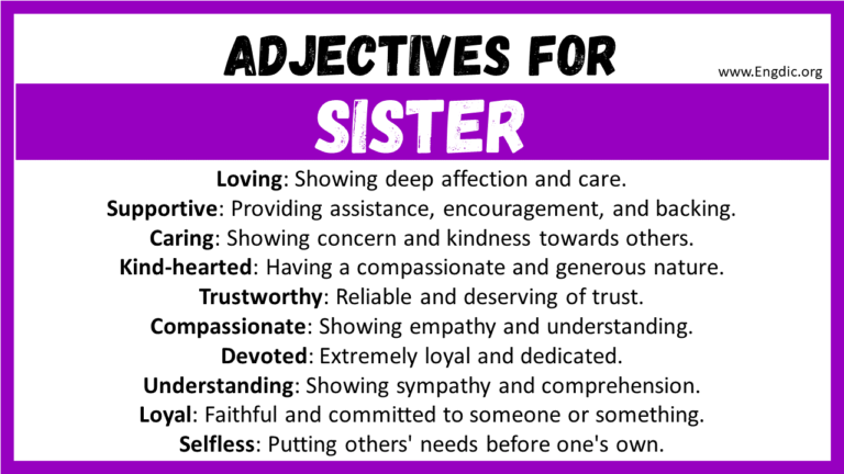 20+ Best Words to Describe a Sister, Adjectives for Sister - EngDic