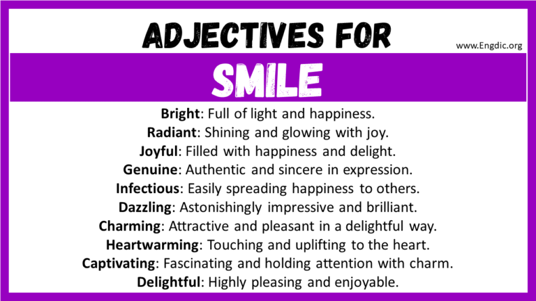 20+ Best Words to Describe Smile, Adjectives for Smile - EngDic