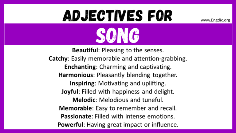 20+ Best Words to Describe Song, Adjectives for Song - EngDic