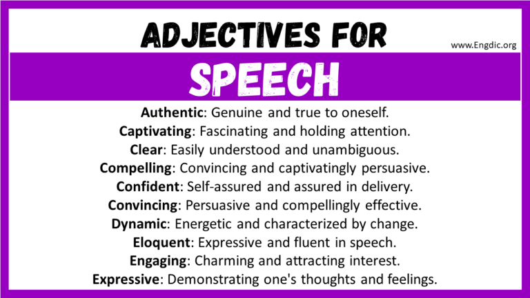20+ Best Words to Describe Speech, Adjectives for Speech - EngDic
