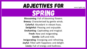 20+ Best Words to Describe Spring, Adjectives for Spring - EngDic