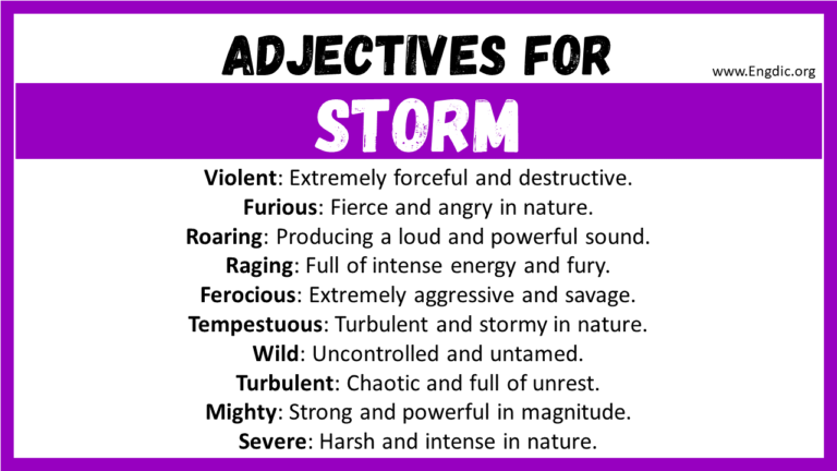 20+ Best Words to Describe Storm, Adjectives for Storm - EngDic