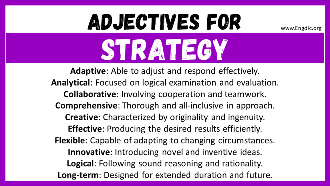 20+ Best Words to Describe Strategy, Adjectives for Strategy - EngDic