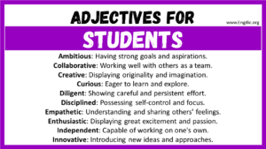 20+ Best Words to Describe Students, Adjectives for Students - EngDic