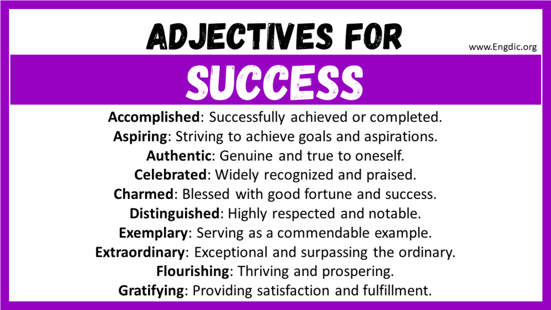 20+ Best Words to Describe Success, Adjectives for Success - EngDic