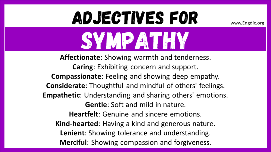 20+ Best Words to Describe Sympathy, Adjectives for Sympathy - EngDic