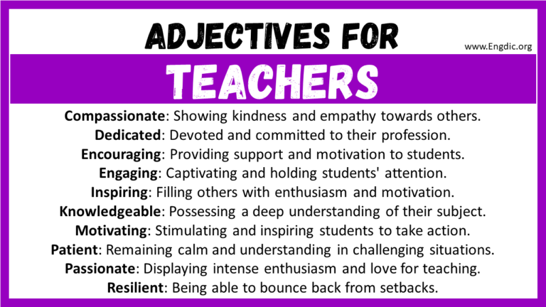 20+ Best Words to Describe Teachers, Adjectives for Teachers - EngDic