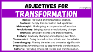20+ Best Words to Describe Transformation, Adjectives for ...