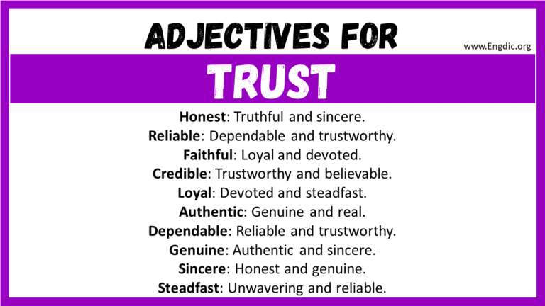 20+ Best Words to Describe Trust, Adjectives for Trust - EngDic