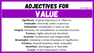 20+ Best Words to Describe Value, Adjectives for Value - EngDic