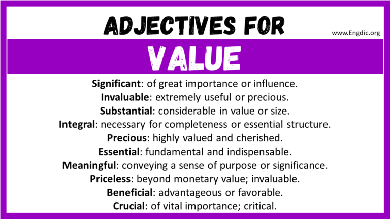 20+ Best Words to Describe Value, Adjectives for Value - EngDic