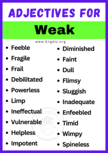 20+ Best Words to Describe a Weak, Adjectives for Weak - EngDic