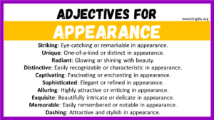 20+ Best Words to Describe Appearance, Adjectives for Appearance - EngDic