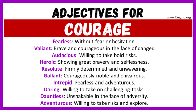 20+ Best Words to Describe Courage, Adjectives for Courage - EngDic