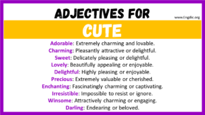 20+ Best Words to Describe Cute, Adjectives for Cute - EngDic